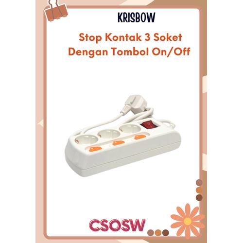 Jual Krisbow Stop Kontak 3 Soket Dengan Tombol On/Off Putih Socket ...