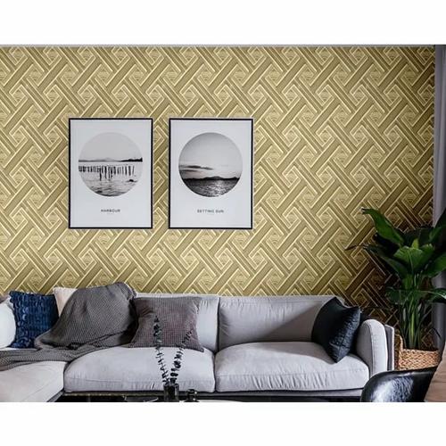 Jual wallpaper dinding stiker craem garis silang corak 3d minimalis ...