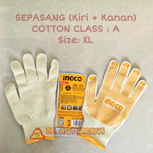 Jual Sarung Tangan Bintik Rajut INGCO HGVK05 Kerja Benang Dotted Gloves ...