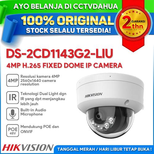 Promo HIKVISION DS-2CD1143G2-LIU 4MP SMART DUAL LIGHT FIXED DOME CAMERA - 2.8mm - Jakarta Utara ...