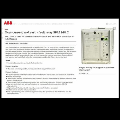 Jual Over current and earth fault relay ABB SPAJ140 C ABB SPAJ 140 C ...