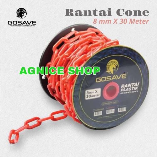 Jual Rantai Plastik MERAH Traffic Cone 8MM X 30M Rantai Safety Cone ...