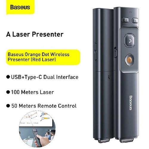 Jual BASEUS LASER POINTER WIRELESS PRESENTER PEN PRESENTASI ORANGE DOT ...