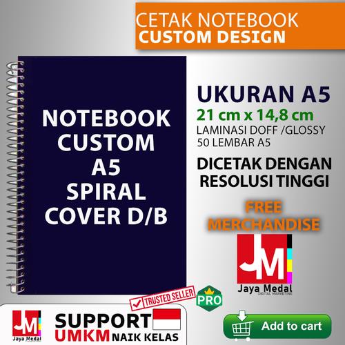 Promo Custom Notebook A5 Kertas HVS Cover bebas dan Jilid Spiral ...