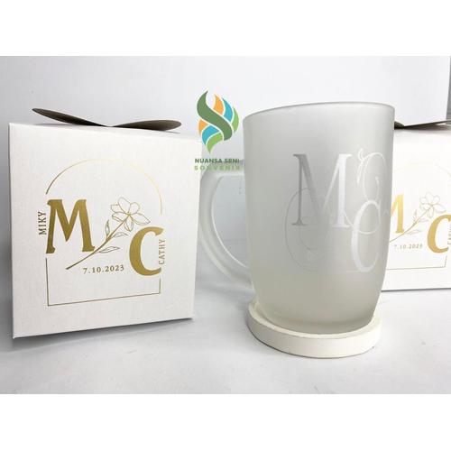 Jual Souvenir Gelas Mug Oval Jumbo Gagang Kaca Dof Sablon Kemas Box ...