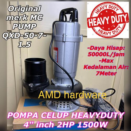 Jual Pompa Celup HEAVY DUTY 2 HP 4"inch Submersible MC Pump QXD50-7-1.5 2hp - Jakarta Barat ...