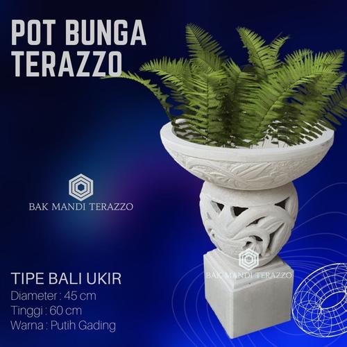 Jual Pot Bunga teraso Tipe Bali Ukir T60x45 CM Varian Putih - Kota ...