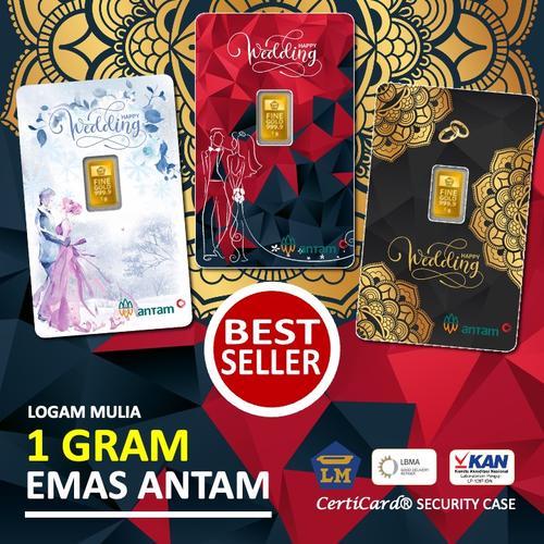 Jual LM Logam Mulia Emas Antam 1 gram gr Kado Pernikahan Wedding Gift ...