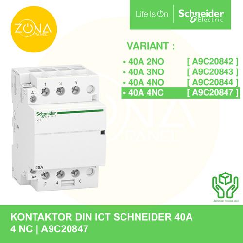 Jual KONTAKTOR CONTACTOR SCHNEIDER DIN ICT 4P 40A 4NC A9C20847 ORIGINAL ...