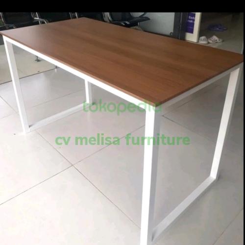 Jual meja komputer meja kerja minimalis kayu mahoni ukuran 150x70x75cm ...
