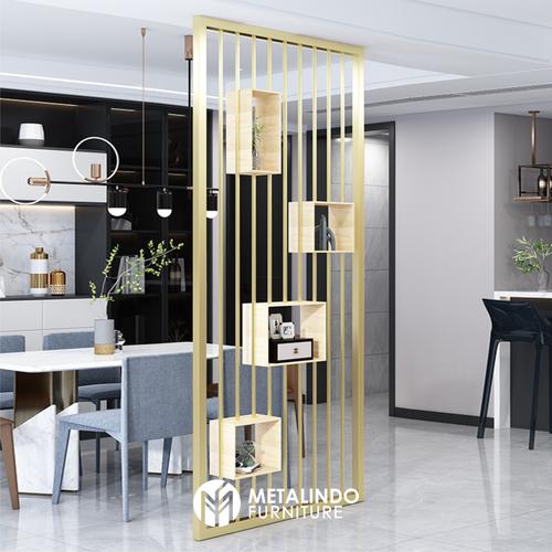 Jual partisi penyekat ruangan stainless gold, partisi ruangan mewah ...