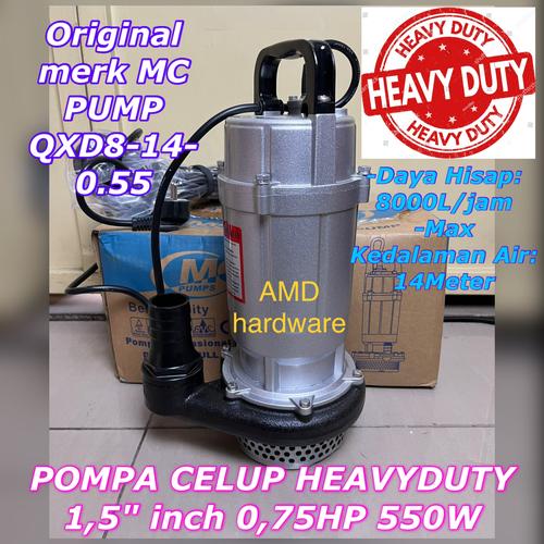 Jual Pompa Celup HEAVY DUTY 0,75HP 1,5"in Submersible MC Pump QXD8-14-0 ...