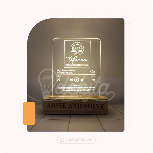 Jual Custom Plakat Akrilik LED Hadiah Wisuda Lampu Kelulusan Graduation ...