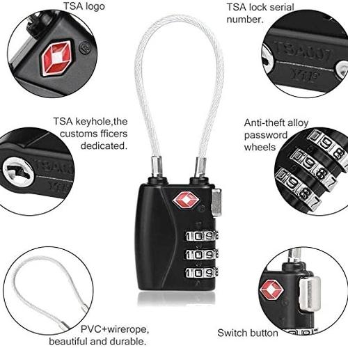 Jual TSKY Gembok Koper TSA Kunci Tas Ransel Model Tali Kawat Baja ...
