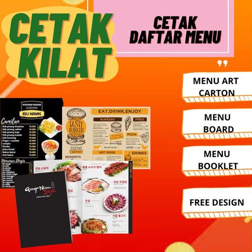 Jual [FREE DESIGN] CETAK DAFTAR MENU MAKANAN MINUMAN UMKM CAFE RUMAH ...