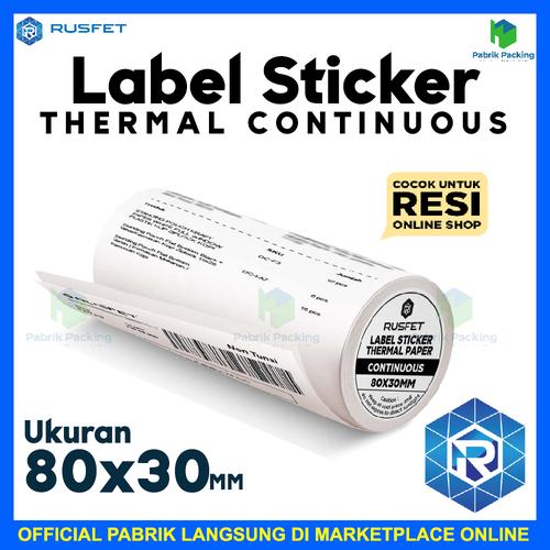Jual Label sticker stiker thermal continuous 80x30 rusfet lebel satuan ...