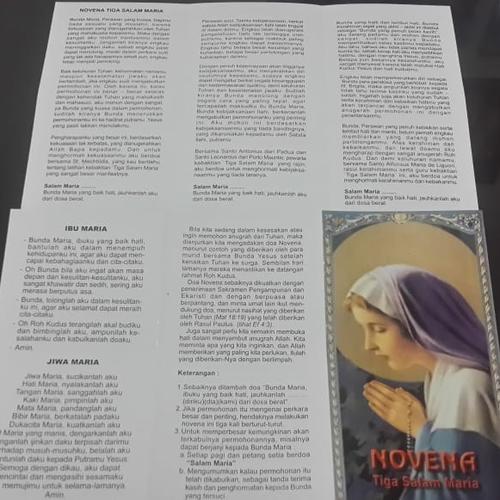 Jual Lembaran Novena Tiga Salam Maria - B - Jakarta Barat - Centraprint | Tokopedia