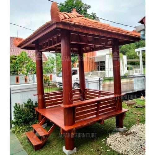Jual gazebo kayu kelapa saung minimalis - 3X5 METER KACA - Kab. Jepara ...