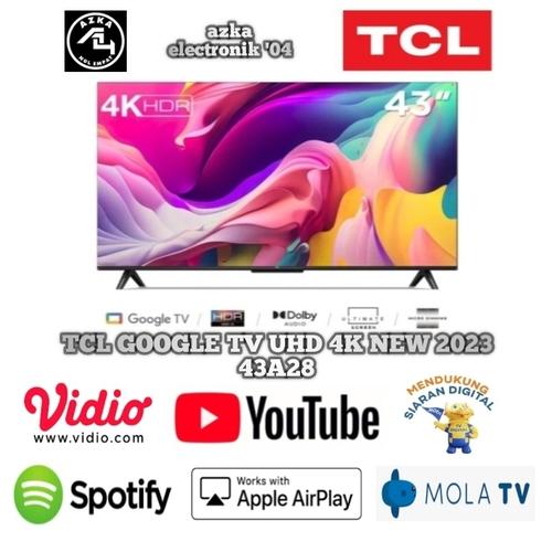 Jual TCL 43A28 GOOGLE TV UHD 4K ANDROID SMART TV 43 INCH NEW 2023 ...