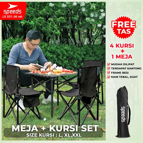 Promo SPEEDS Meja Kursi Lipat Set Folding Table Portable Camping 031-36 ...