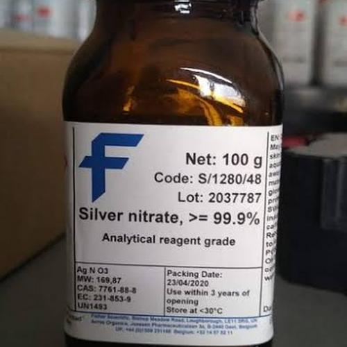 Jual Silver Nitrate/Silver Nitrat/AgNO3 brand Fischer Scientific 100 G ...