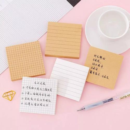 Jual STICKY NOTE KRAFT BROWN/ WHITE GRID COKLAT 80 LEMBAR - BROWN GRID ...