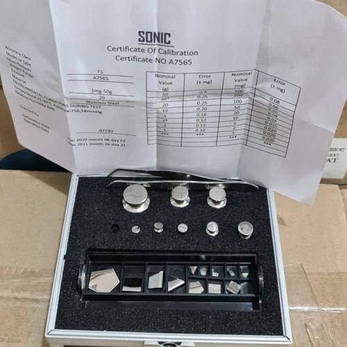 Jual anak timbangan sonic F1 1mg-50gr, batu kalibrasi, bandul timbangan ...