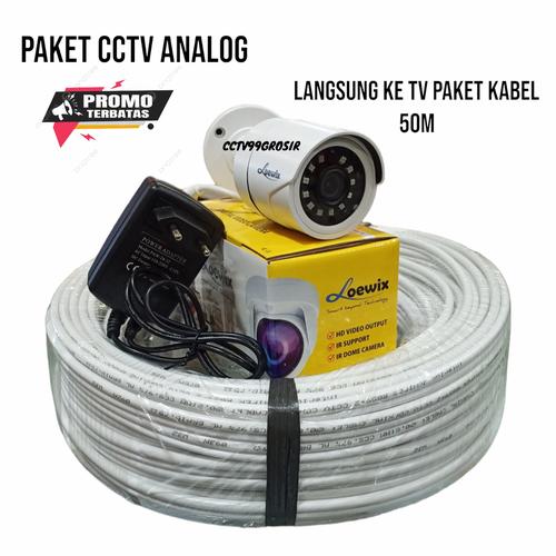 Jual PAKET KAMERA CCTV ANALOG OUTDOOR LANGSUNG KE TV /PAKET KABEL 50M ...