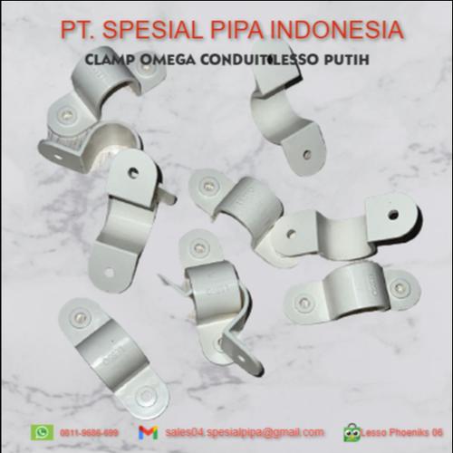 Jual lesso Klem Omega 20mm Klem Pipa Conduit Pipa Listrik 20mm /clamp ...