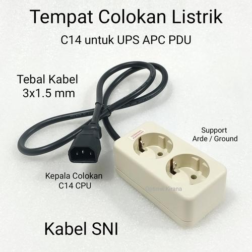 Jual Kabel Colokan Soket IEC320 C14 to CEE 7/7 Stop Kontak Arde UPS APC ...