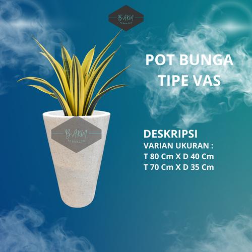 Jual POT TERASO TINGGI 80 | POT BUNGA MARMER MEWAH - Kota Depok - Bak ...
