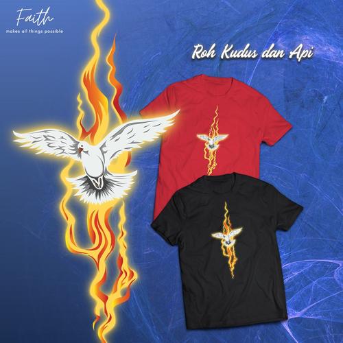 Jual Kaos Rohani/Katolik Kristen Roh kudus Dan Api Dewasa sampai Big ...