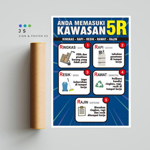 Jual POSTER SAFETY K3 - KAWASAN 5R UKURAN A1 - Biru - Kab. Malang - JS ...