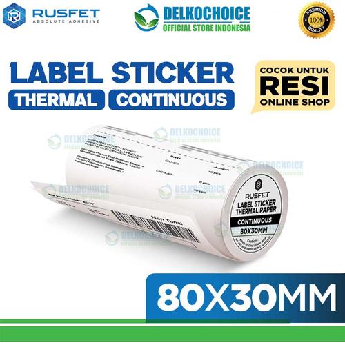 Jual Sticker Label Thermal Paper CONTINUOUS ROLL Barcode Resi RUSFET ...
