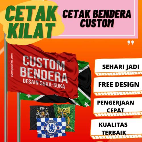 Jual [FREE DESIGN] CETAK BENDERA KAIN STANDAR CUSTOM DESAIN SEKOLAH DLL ...