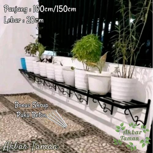 Promo Rak Bunga Besi Tempel Dinding / Rak Besi Pot Tanaman Tempel ...