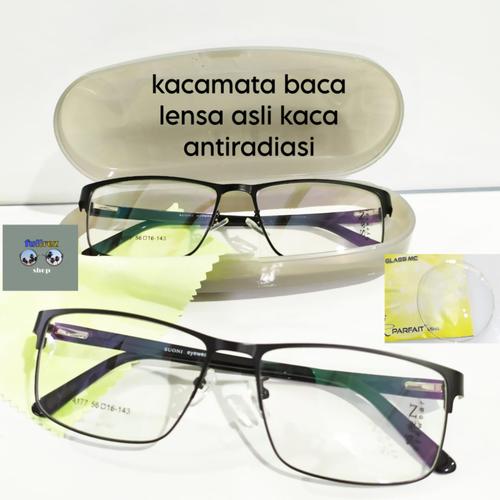 Jual kacamata baca plus dengan lensa anti radiasi lensa kaca frame ...