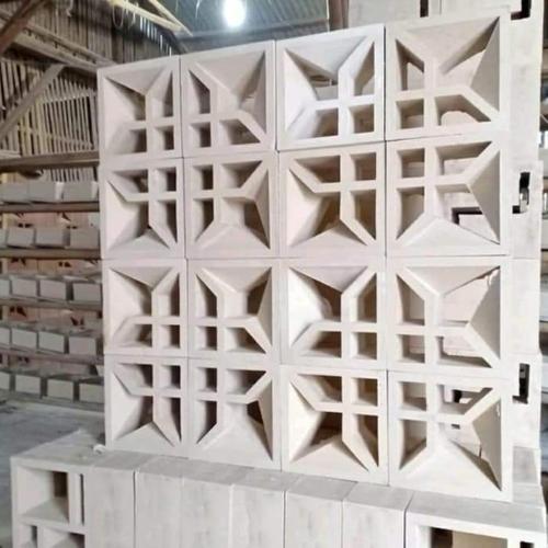 Jual Roster beton minimalis motif diamond putih pagar rumah - Putih ...