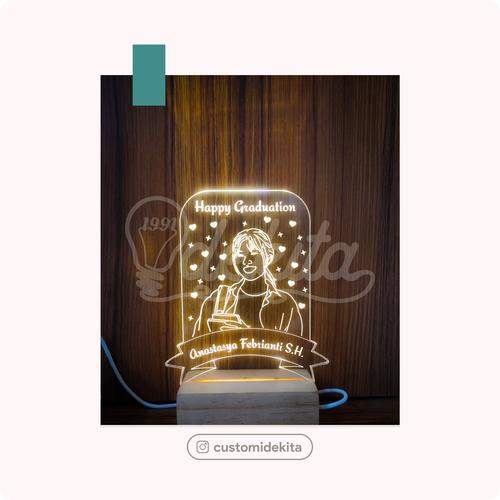 Jual Custom 3D Akrilik LED Wisuda Plakat Lampu Kelulusan Gift ...