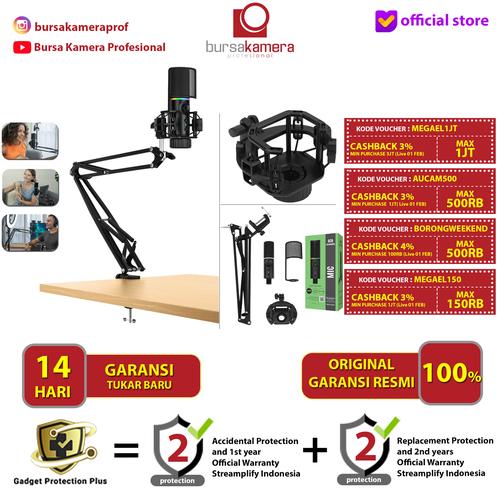 Promo STREAMPLIFY MIC MOUNT ARM - RGB Microphone With Mic Arm Podcast Mic Cicil 0% 3x - Jakarta ...