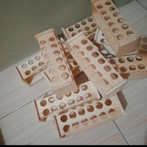 Jual Rak tabung reaksi kayu 12 lubang, Diameter 25mm - Jakarta Utara ...