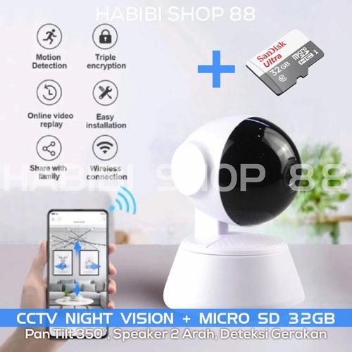 Jual Wifi IP Camera CCTV V380 PTZ Pan Tilt Wireless IP Kamera APP Control - Putih Model 2 - Kota ...