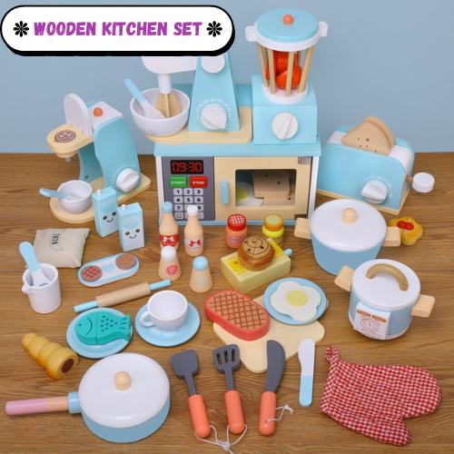 Jual Mainan Anak Wooden Kitchen Set, Set Alat Masak Kayu dengan 6 ...