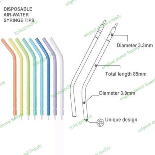 Jual Dental spare part tips three way syringe isi 10 pcs / 3 way ...