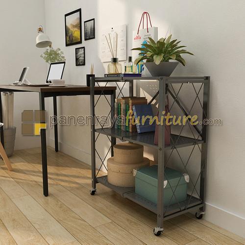 Jual Rak Besi Lipat 3 Susun / Rak Dapur Serbaguna Flato 3 Hitam - Hitam ...