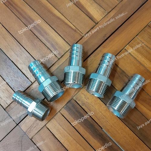 Jual HOSE NEPPLE STAINLESS DRAT 1"INCH / HOSE NEPEL SELANG SS 304 ...