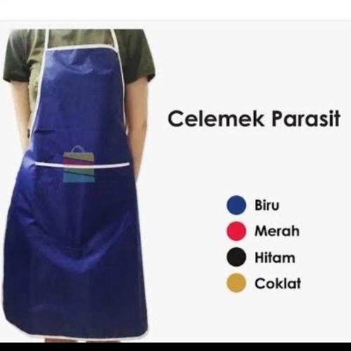Jual Apron Masak Dapur Celemek Parasit Warna Polos Kain Parasit Anti ...