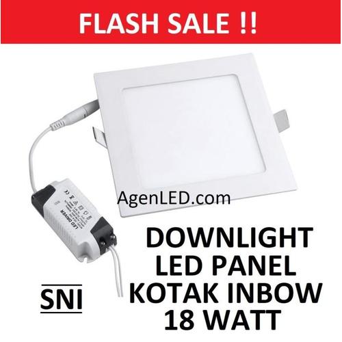 Jual Lampu Downlight LED Panel 18W Putih 18 W Watt 18Watt Tipis KOTAK Inbow - Kuning - Kota ...