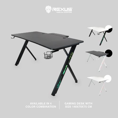 Promo Rexus Gaming Desk / Meja Gaming Gala RGB LED RXD-140 - White ...