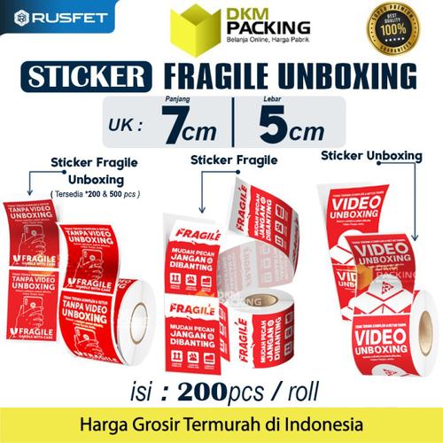 Jual Sticker UNBOXING FRAGILE Stiker Cromo HANDLE WITH CARE 200PCS ...